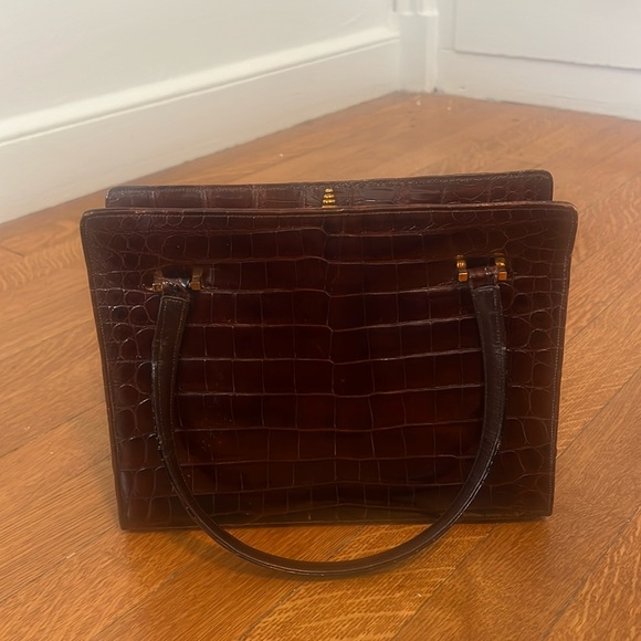 BELLESTONE | Bags | Vintage Chocolate Brown Bellestone Crocodile Bag ...